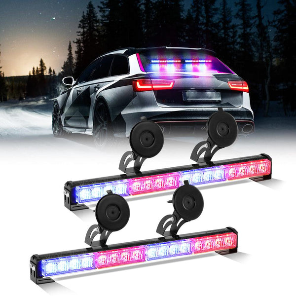 17" Dual LED Directional Emergency Traffic Advisor Light Bars 20 Flash