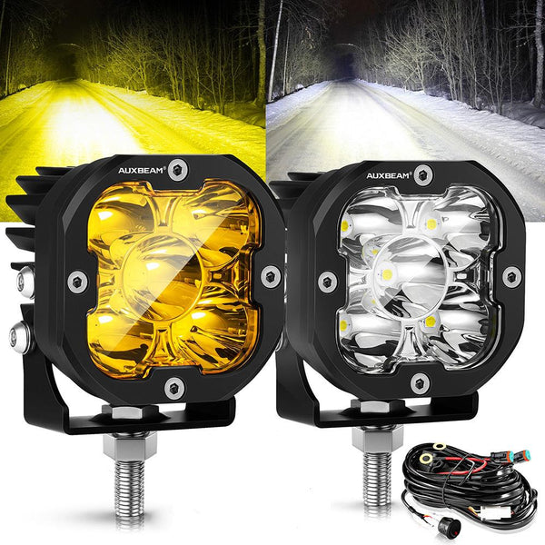 XP-ULTRA Series 3 Inch 80W Spot Beam LED Pods Amber&White Offroad Ligh