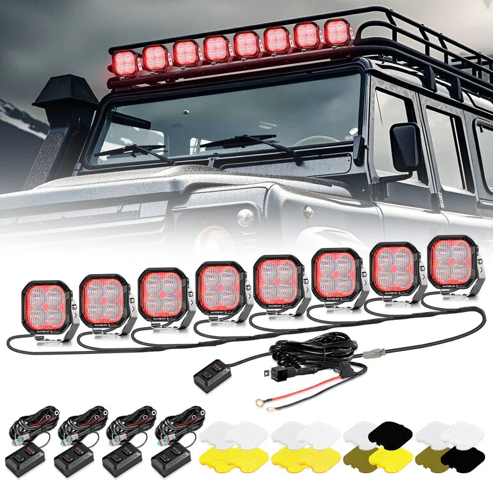 Auxbeam® Color Play Series 3 Inch 116W RGB LED Pod Lights Flood Off ...