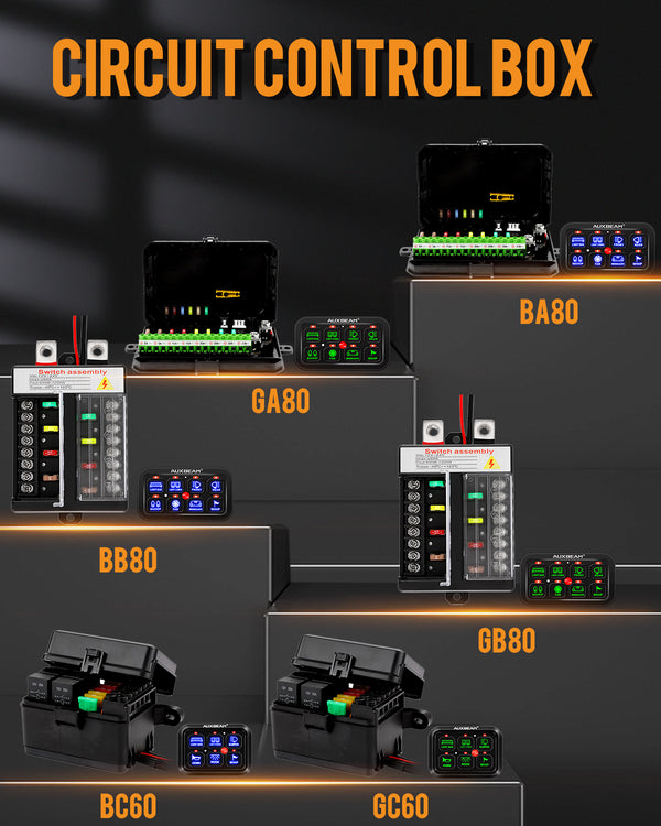 Auxbeam 6 Gang/8 Gang Switch Panel | Off Road Light Controller for Truck
