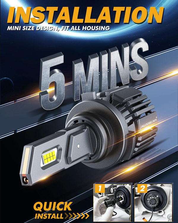 9006/HB4 LED Headlight Bulbs 90W 20000LM F15 Series 20% Smaller Size 6