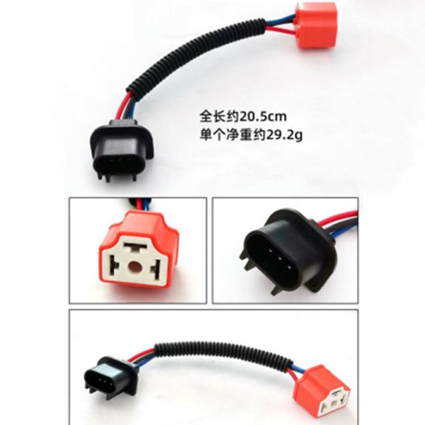 H13 Male to H4 Female Adapter Wiring Harness Connector Headlight Conve