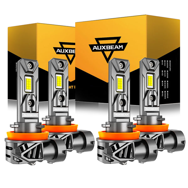 H11+H11 LED Headlight High Beam Low Beam Bundle Auto LED Light Bulbs ...