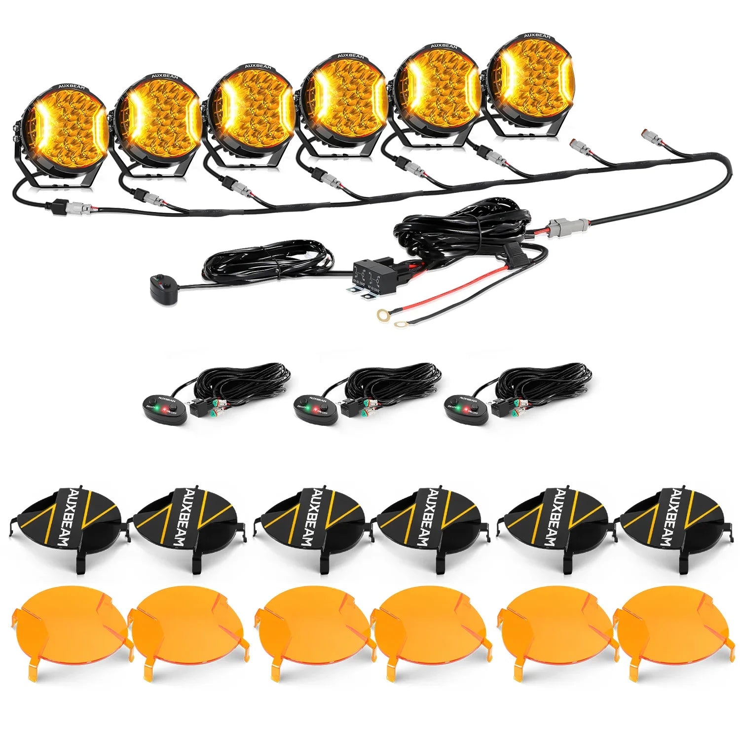 V-ULTRA Series | 7 Inch 226W LED Side Shooter Amber Pod Lights with Am