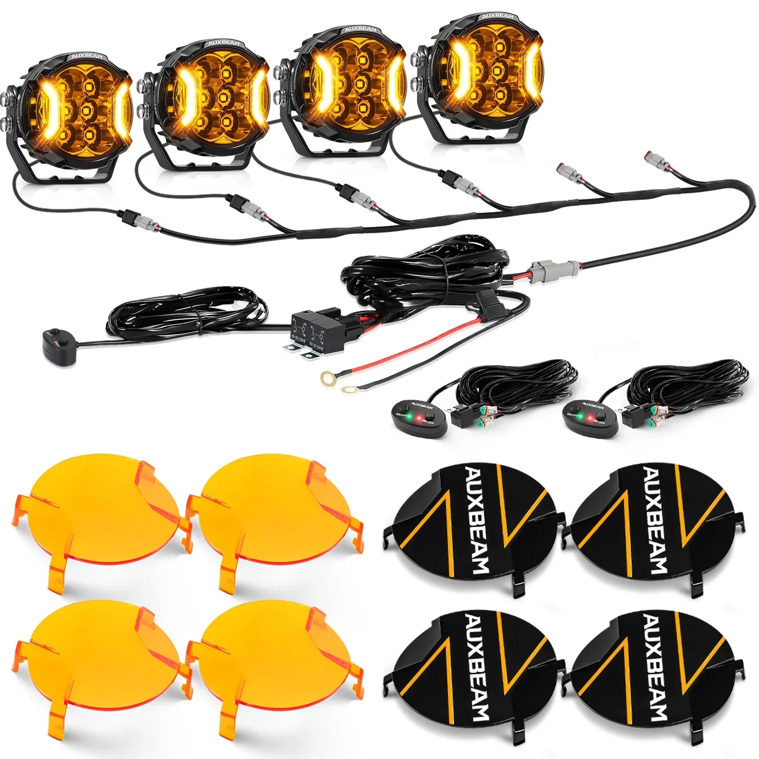 V-ULTRA Series | 3 Inch 108W LED Side Shooter Amber Pod Lights with Am