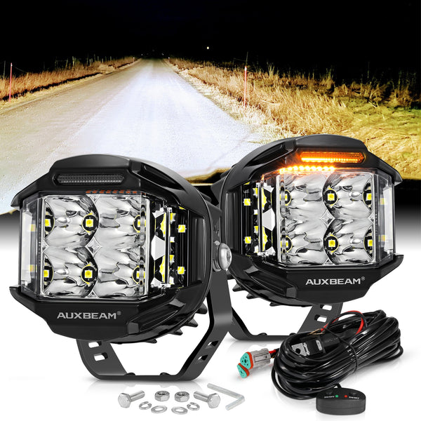 Auxbeam® 4 inch led pod, amber pod lights, Side Shooter for trucks
