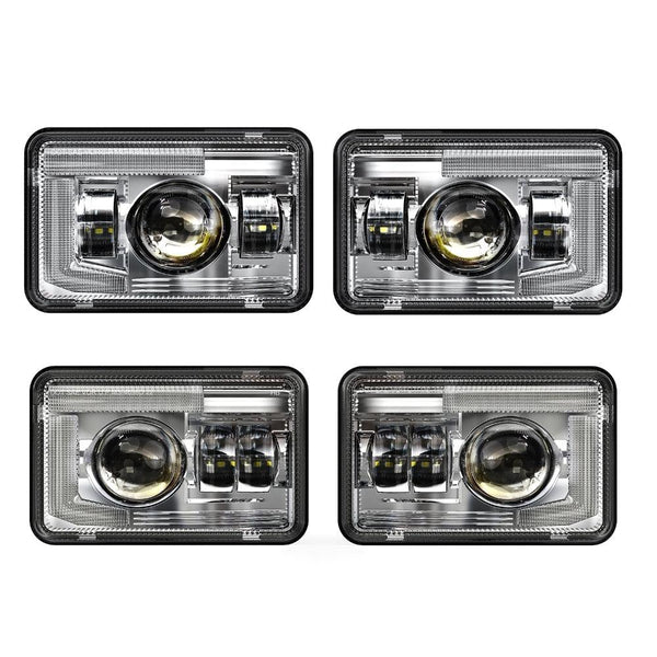 4x6 Inch DOT Sealed Beam LED Headlights with DRL For Peterbilt Kenwort
