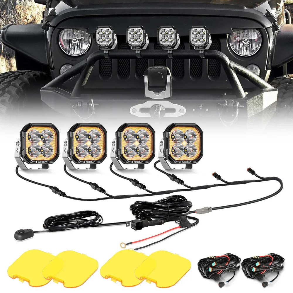 Auxbeam® Color Play Series 3 Inch 100W Spot LED Pod Lights Off Road ...