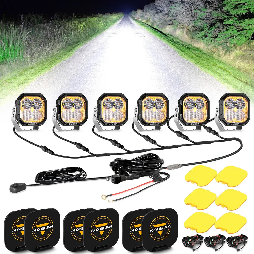 Auxbeam® Color Play Series 3 Inch 100W Combo LED Pod Lights Off Road ...