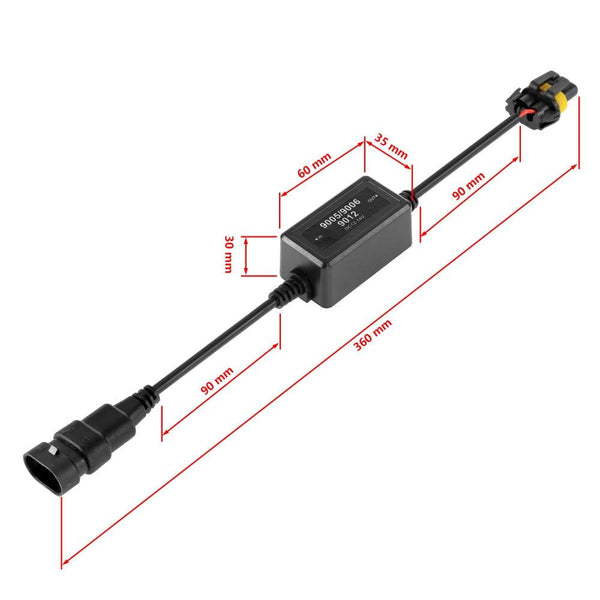 9012/HIR2 Anti Flicker Led Conversion Kit Error Free Wiring Harness Adapter