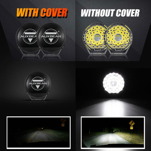 9 Inch Round LED Driving Light Black Cover Light Shield Cover Lens ...