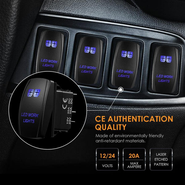 5 Pin Laser On/Off switches 20A/12V 10A/24V Switch with Jumper Wires S